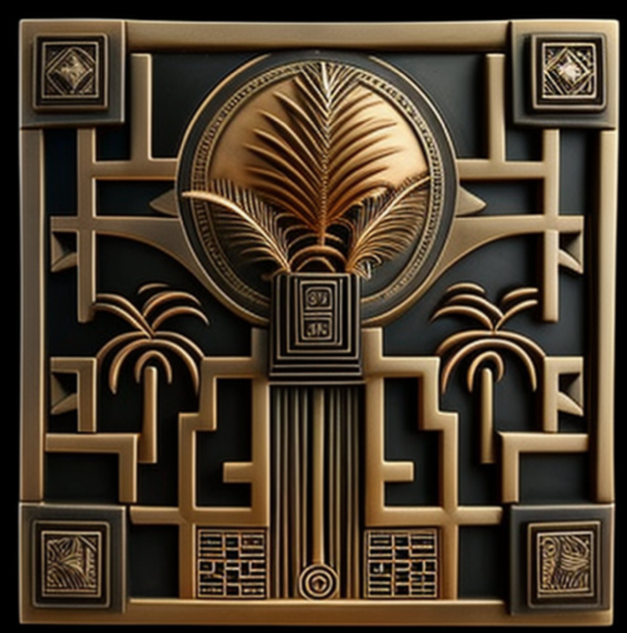 Art Deco Tile Inspired by Frank Lloyd Wright's Ennis House Digital ...