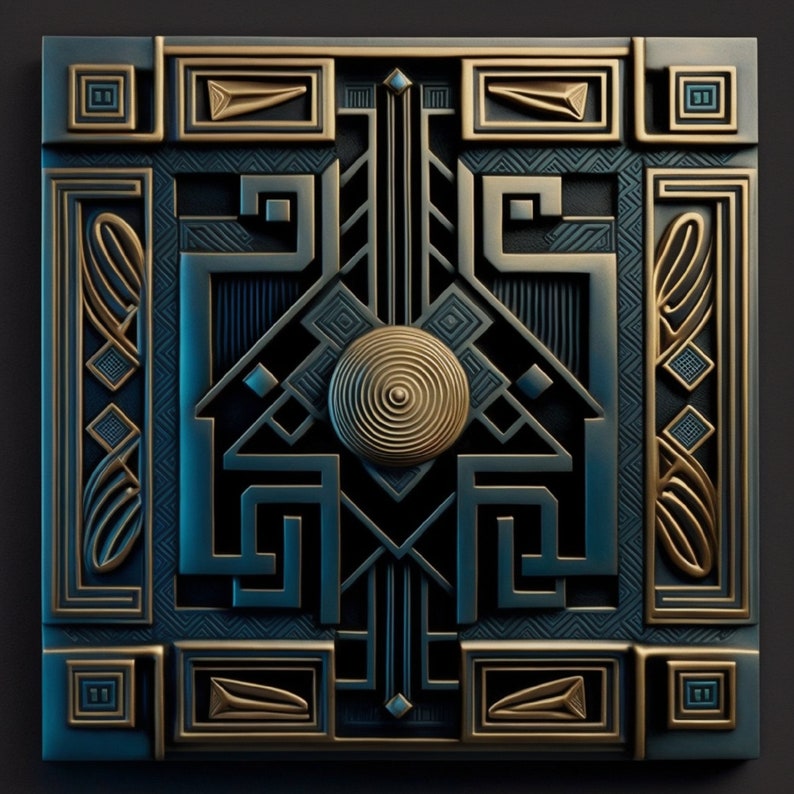 Art Deco Tile Inspired by Architecture Frank Lloyd Wright's Ennis House ...
