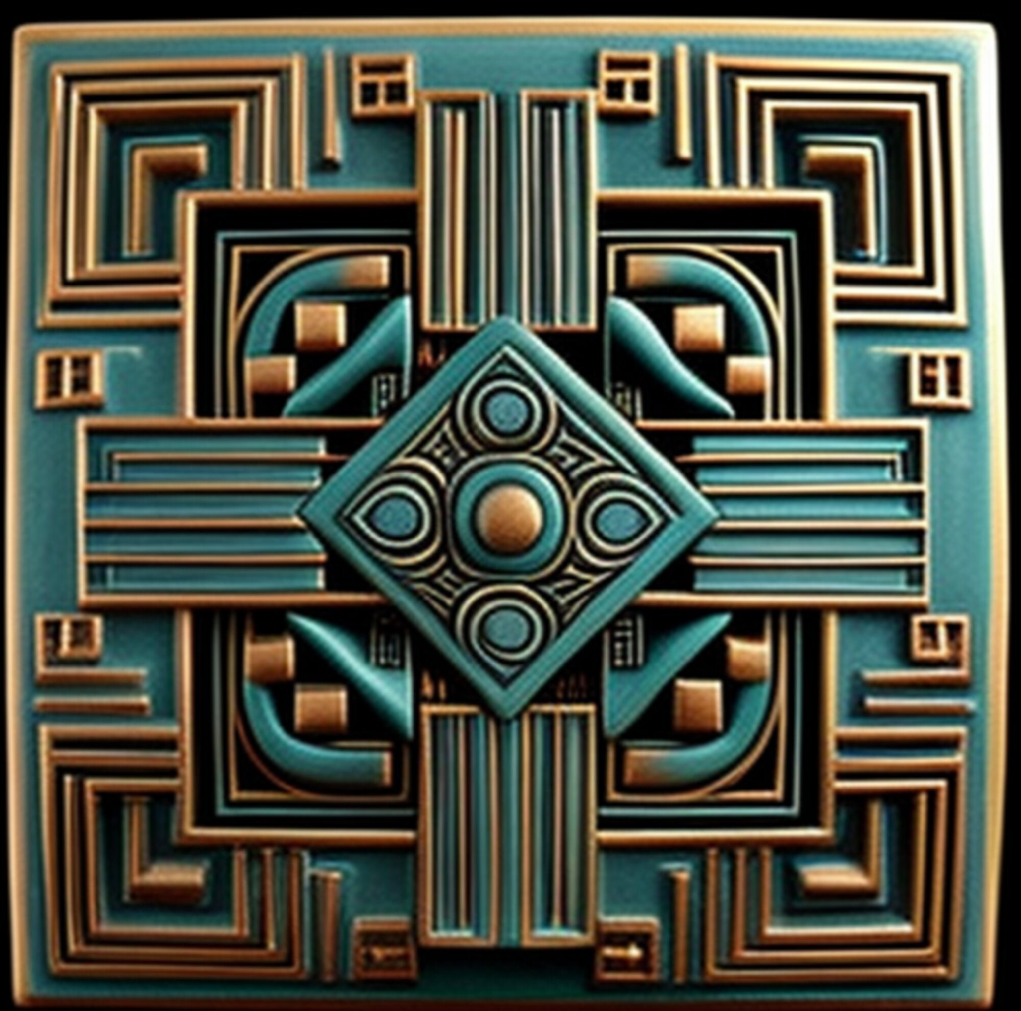 Art Deco Tile Inspired by Frank Lloyd Wright's Ennis House Digital ...