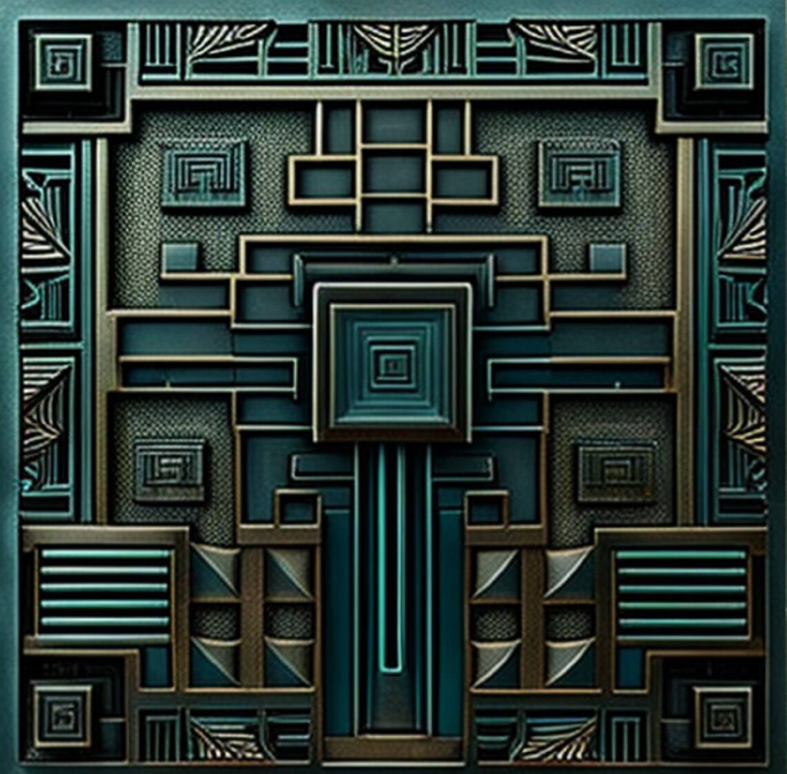 Art Deco Tile Inspired by Frank Lloyd Wright's Ennis House Digital ...