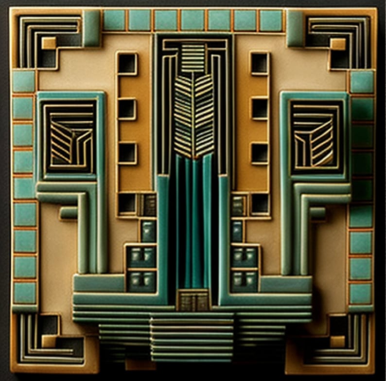 Art Deco Tile Inspired by Frank Lloyd Wright's Ennis House Digital ...
