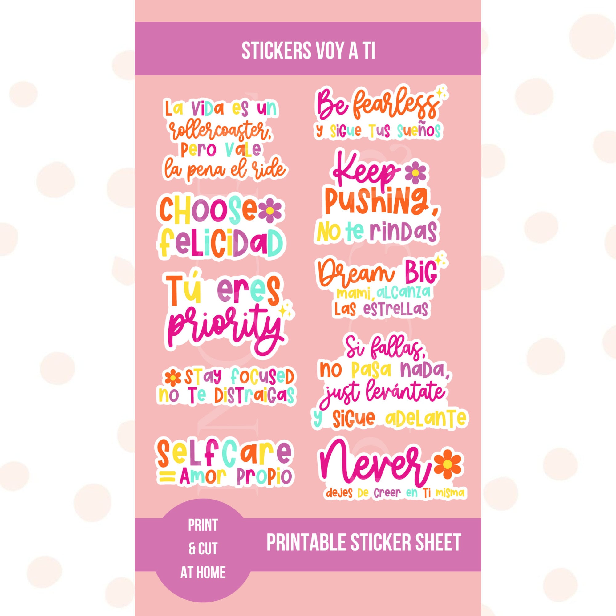 No Te Rindas Hoja De Stickers PNG, Stickers Latinas, Refranes En ...