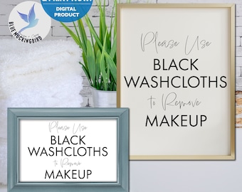 Use Provided Wipes to Remove Make up Sign, Printable Airbnb Makeup ...