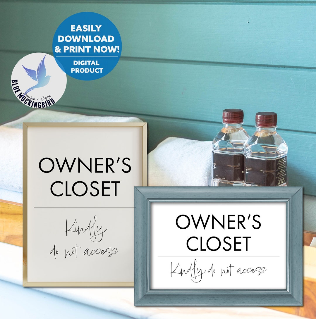 Airbnb Owner's Closet Sign, Printable Do Not Open Sign - Vacation ...