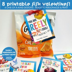 Printable Fish Valentine Card | Goldfish Valentine, Editable School ...