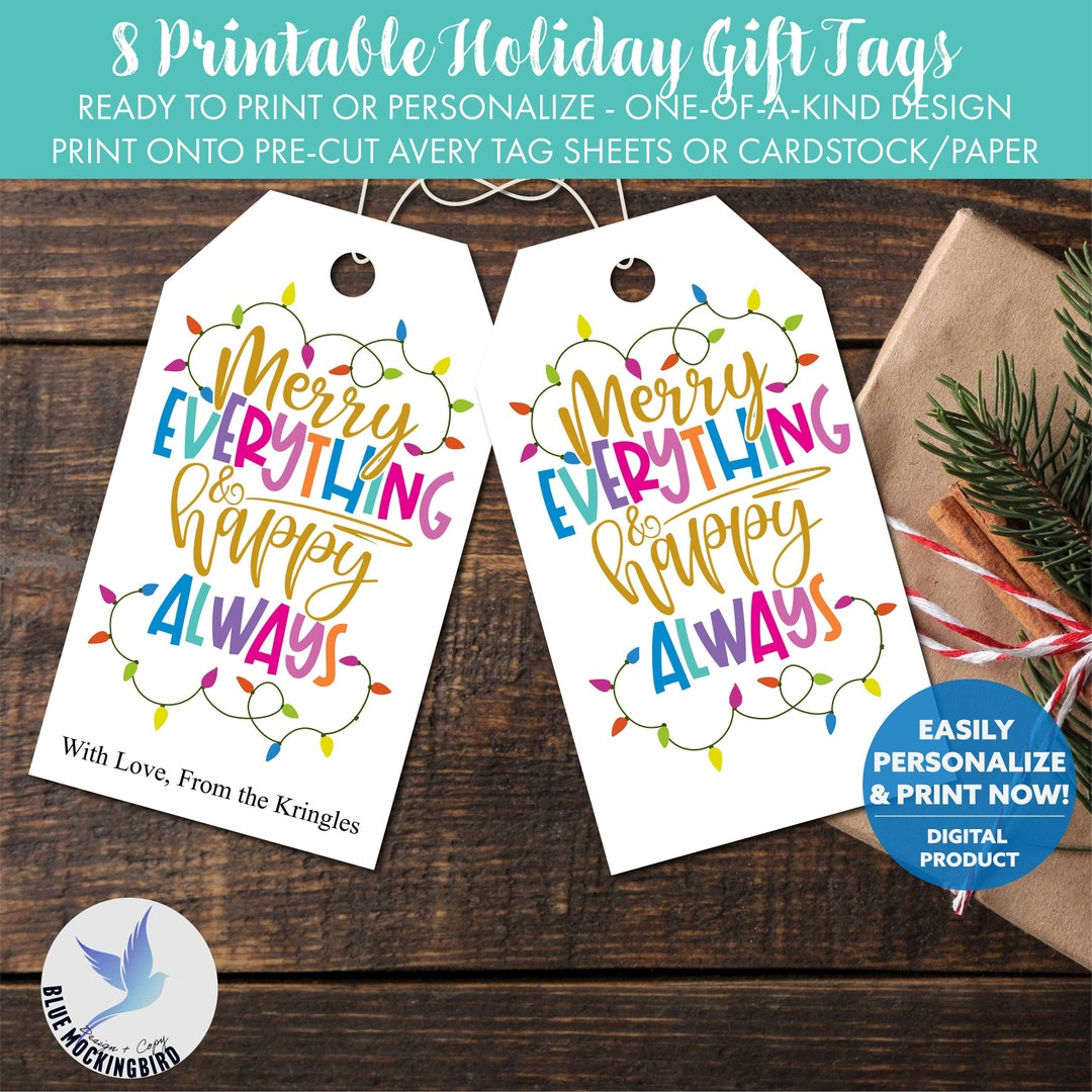 Merry Everything and Happy Always Printable Christmas Gift - Etsy