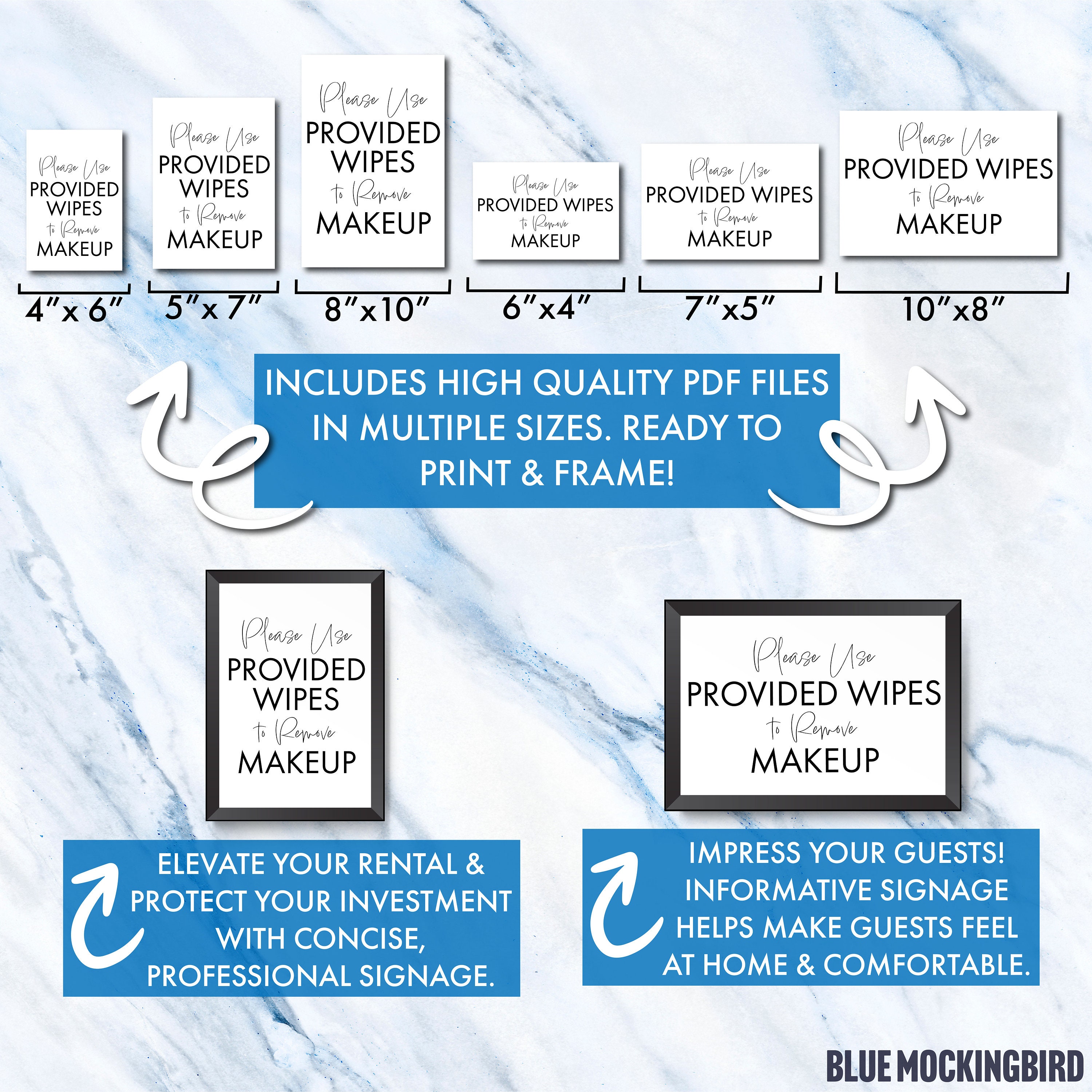 Use Provided Wipes to Remove Make up Sign, Printable Airbnb Makeup ...