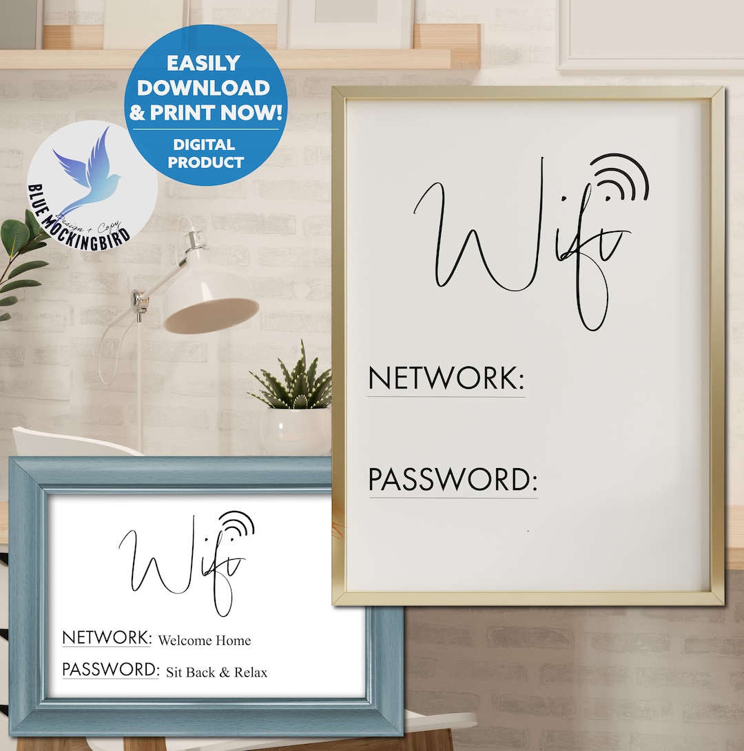 Editable WIFI Password Sign, Printable Wi-fi Sign, Printable Wifi ...