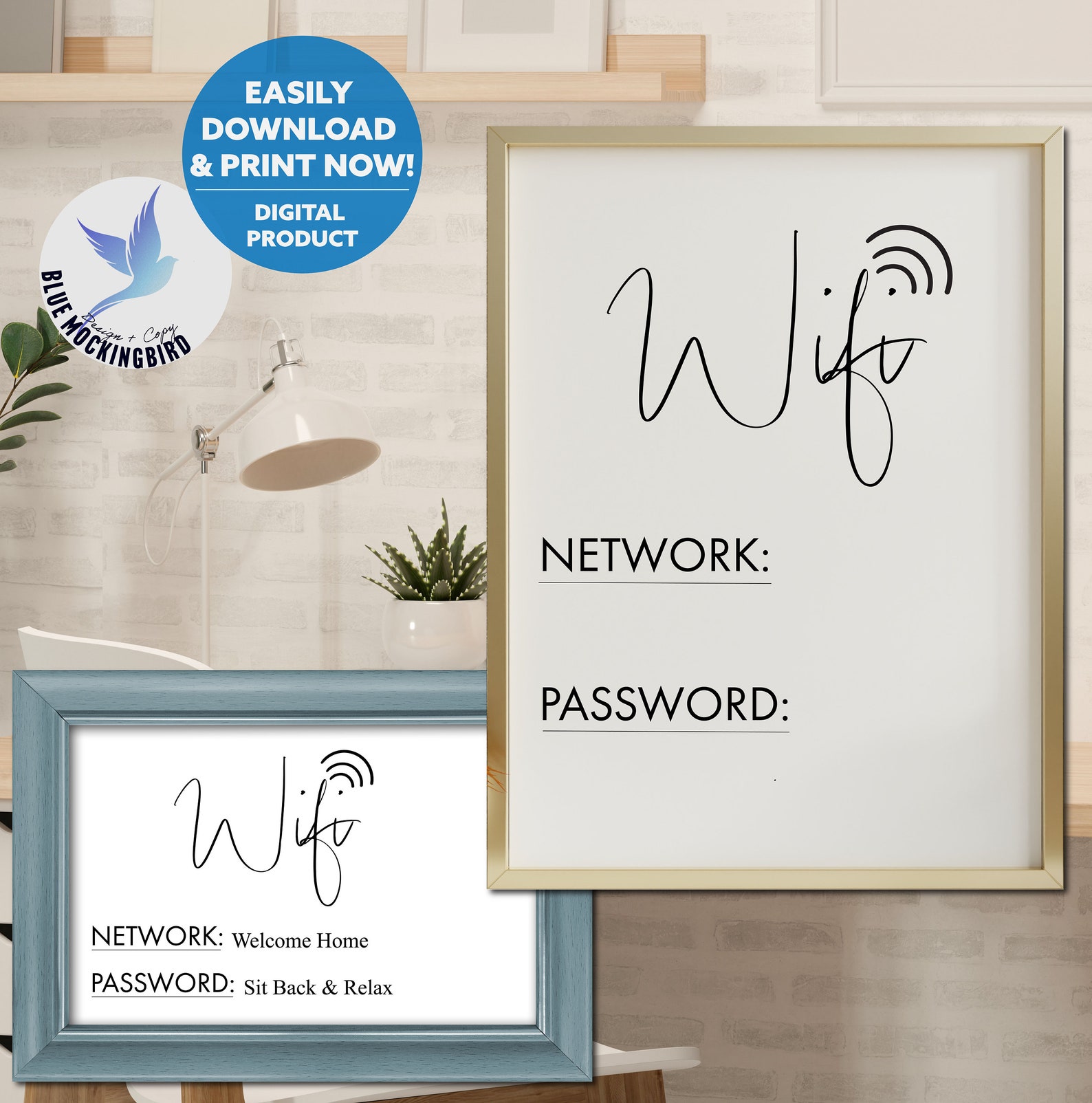 Editable WIFI Password Sign, Printable Wi-fi Sign, Printable Wifi ...