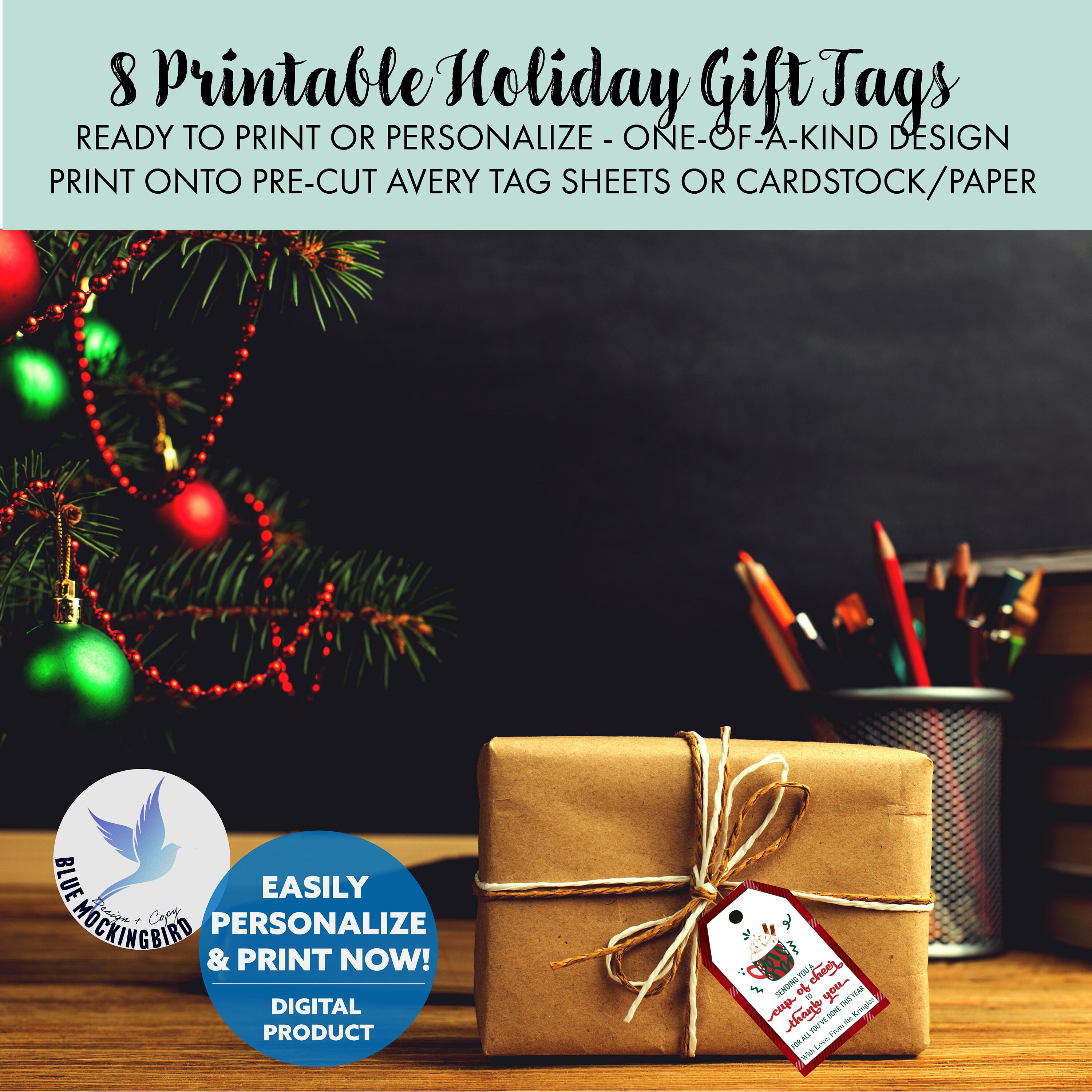 Printable Hot Cocoa Gift Tag, Hot Cocoa Bomb Tag, Christmas Coffee Tag ...