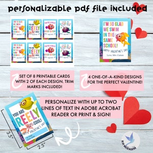 Printable Fish Valentine Card | Goldfish Valentine, Editable School ...