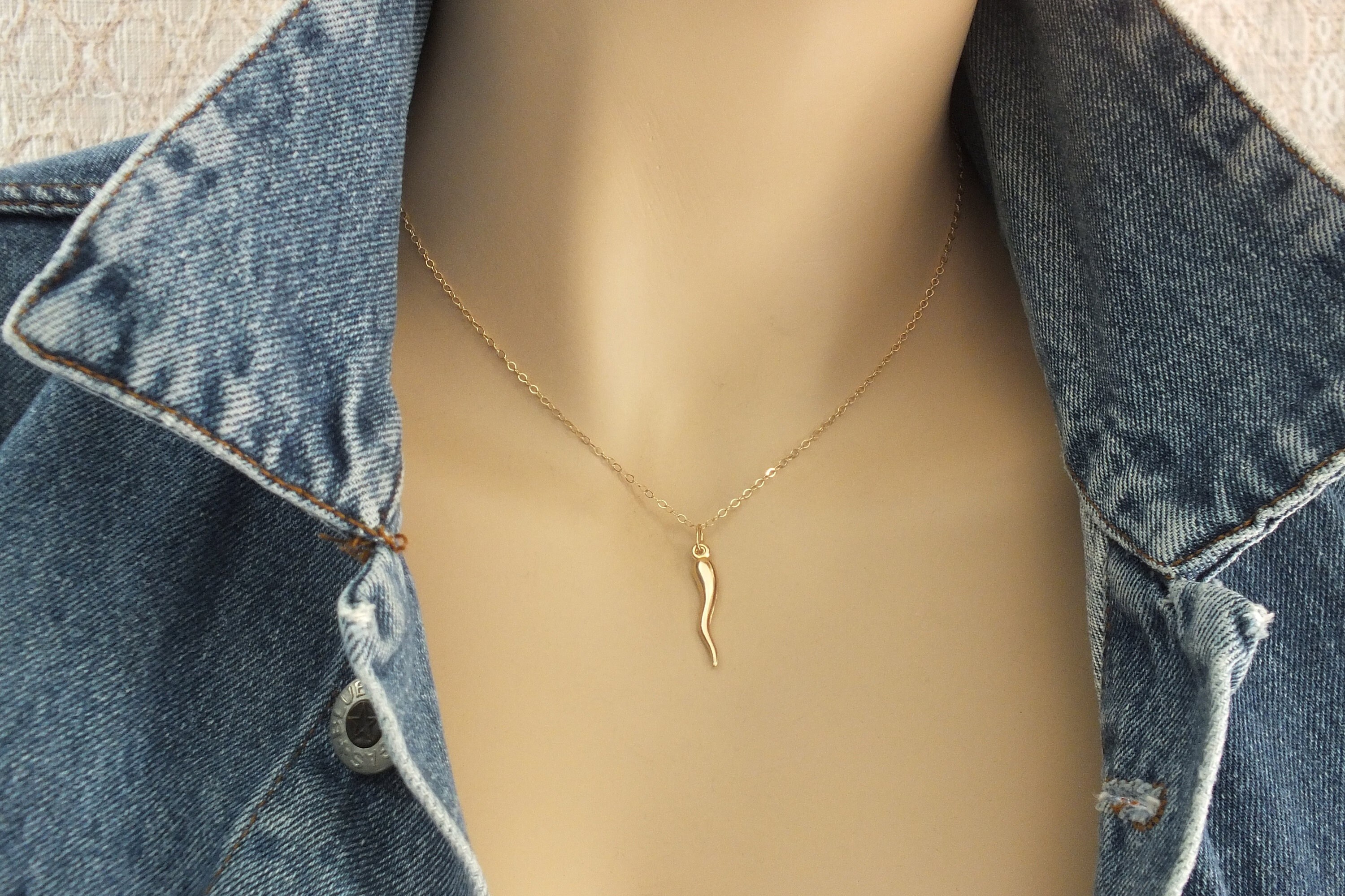 Gold Fertility Necklace 14k Solid Gold Puffed Fertility Horn - Etsy