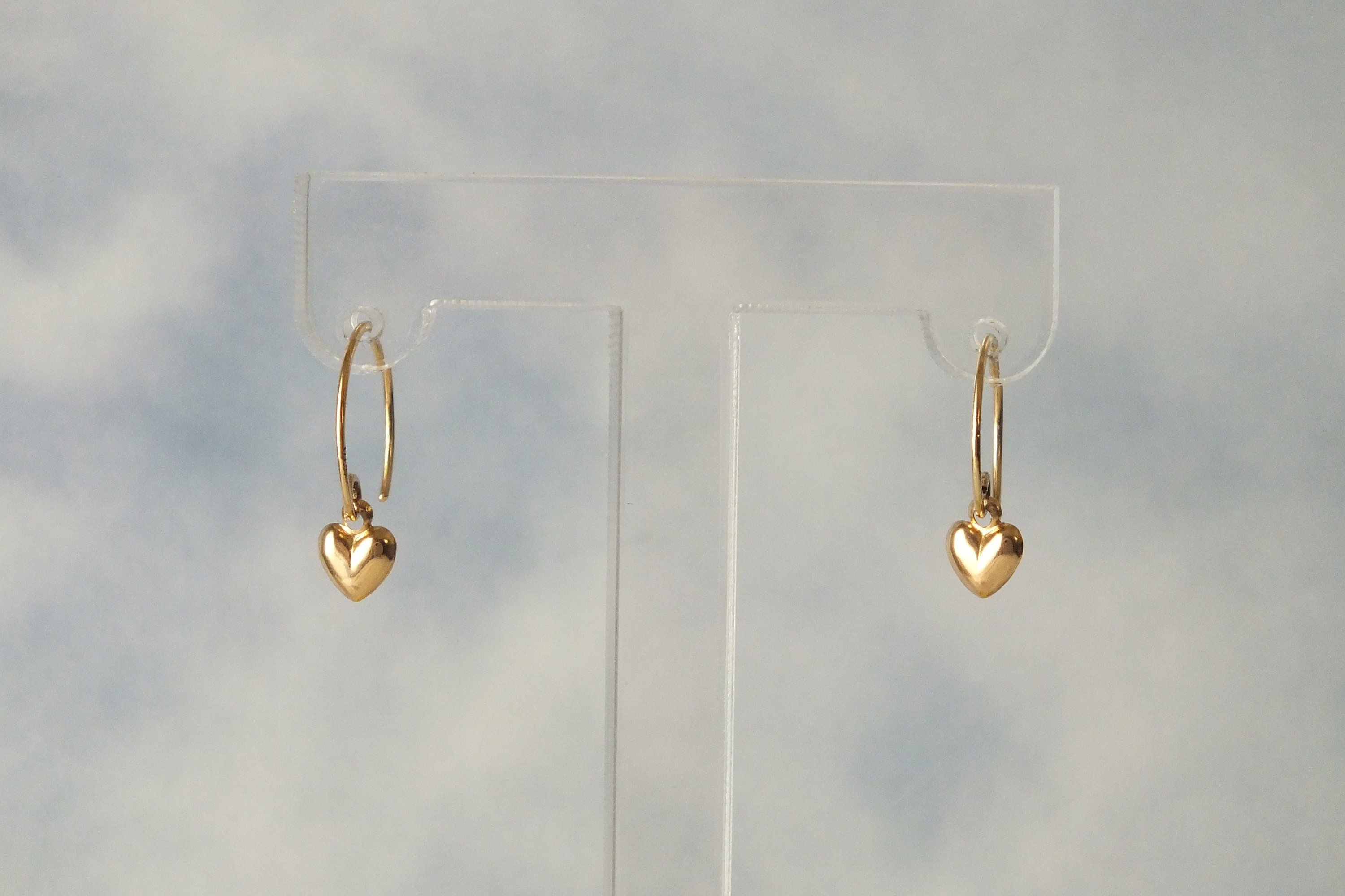 Heart Hoop Earrings, 14k Solid Gold Heart Hoop Earrings, Gold Hoops ...