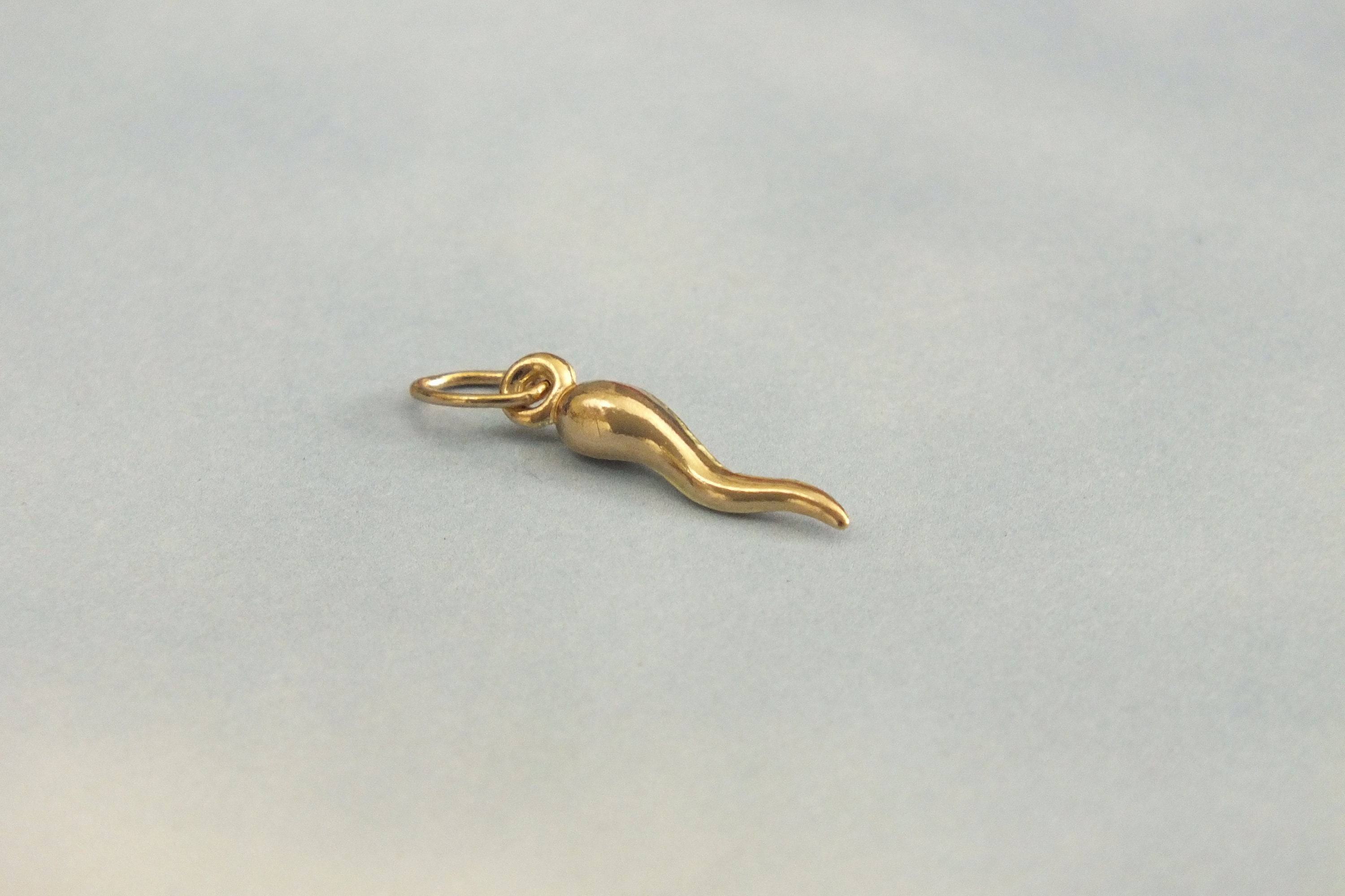 Gold Fertility Charm, 14k Solid Gold Puffed Fertility Horn, Gold ...