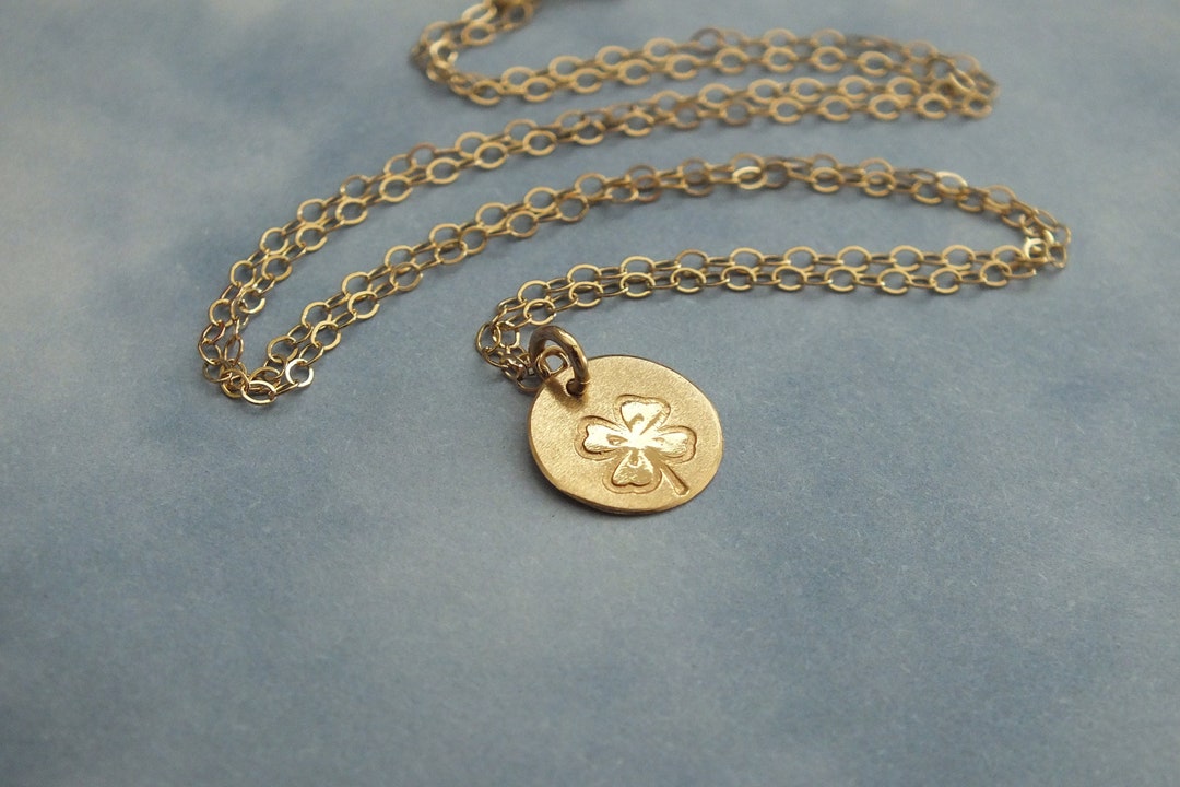 Lucky Four Leaf Clover Charm 14k Solid Gold 4 Leaf Clover - Etsy