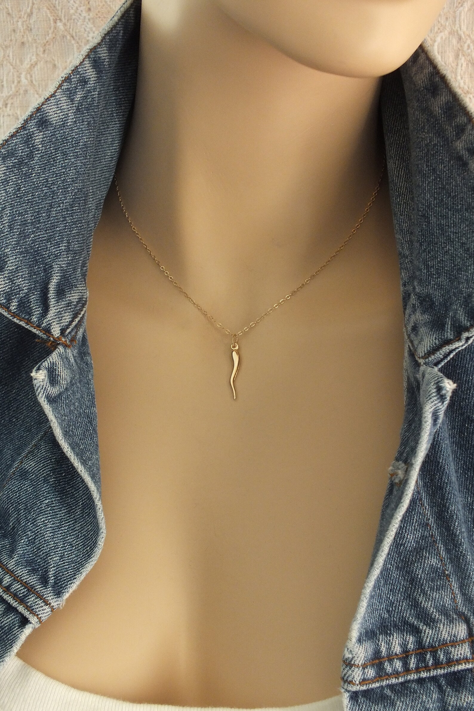 Gold Fertility Necklace 14k Solid Gold Puffed Fertility Horn - Etsy