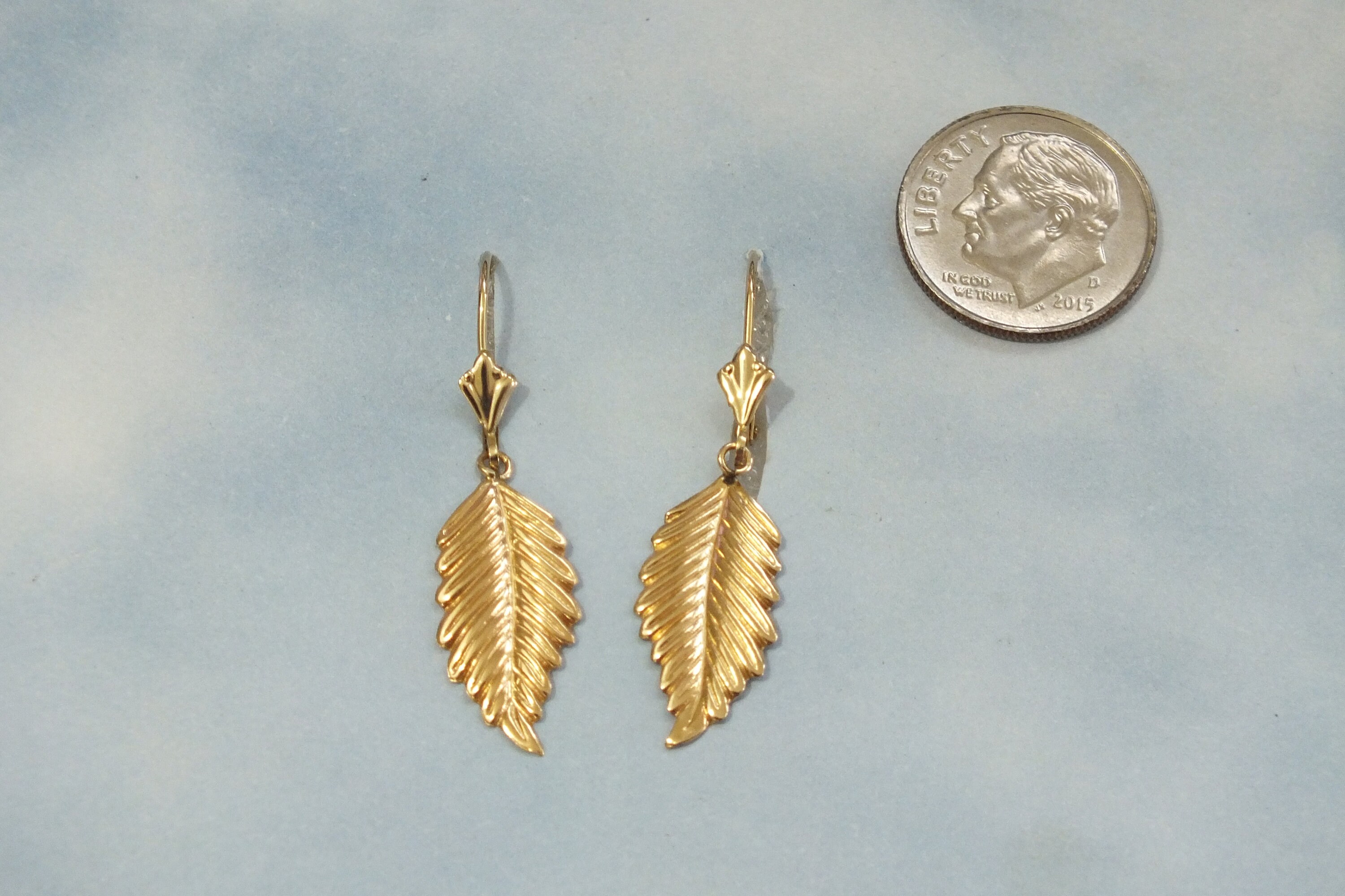 Gold Leaf Earrings 14k Solid Gold Leaf Dangle Earrings Gold - Etsy
