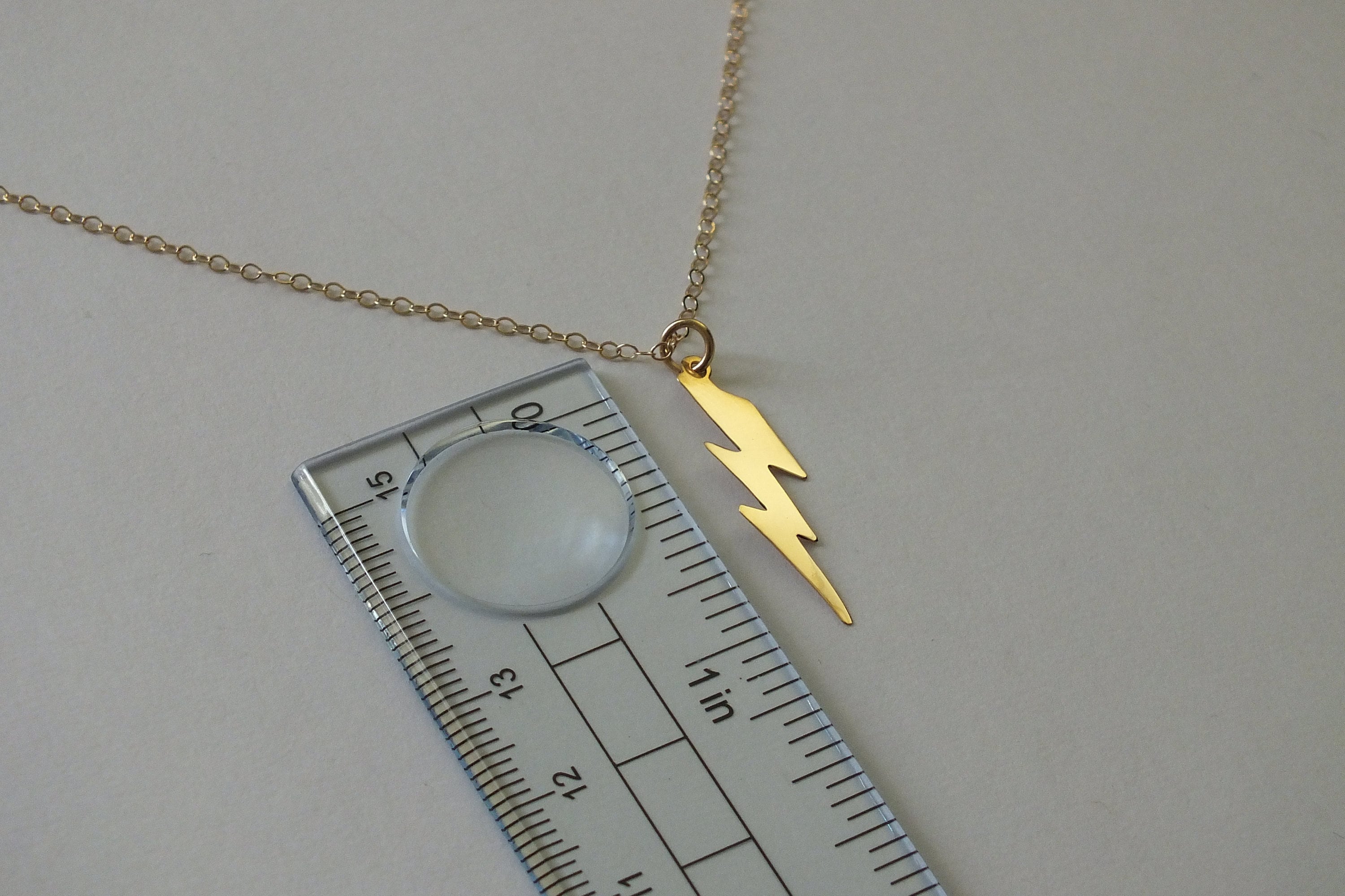 Lightning Bolt Charm, 14k Solid Gold Lightning Bolt Pendant, Gold ...