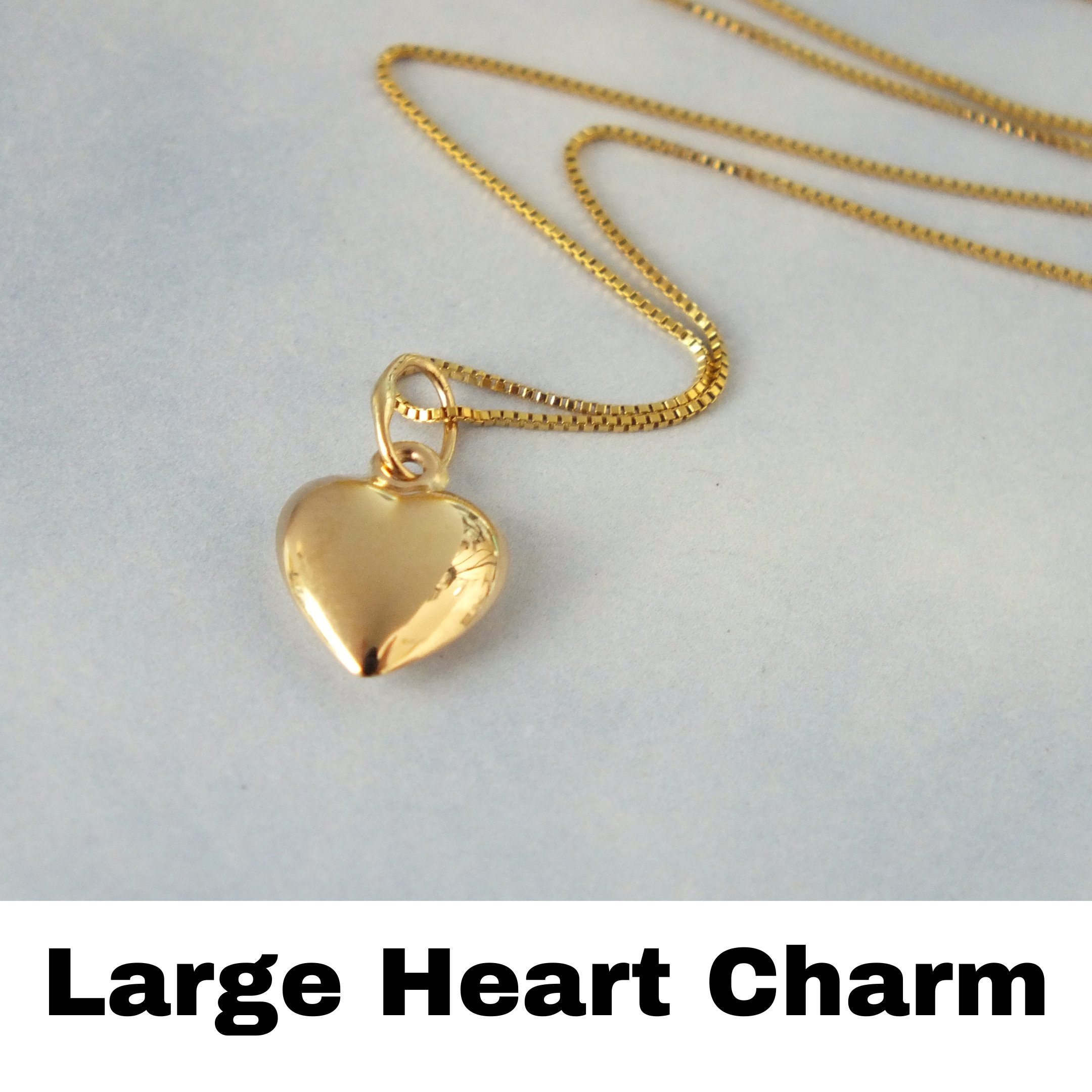 Solid Gold Heart Charm, 14k Solid Gold Heart Pendant, Puffy Heart Charm ...