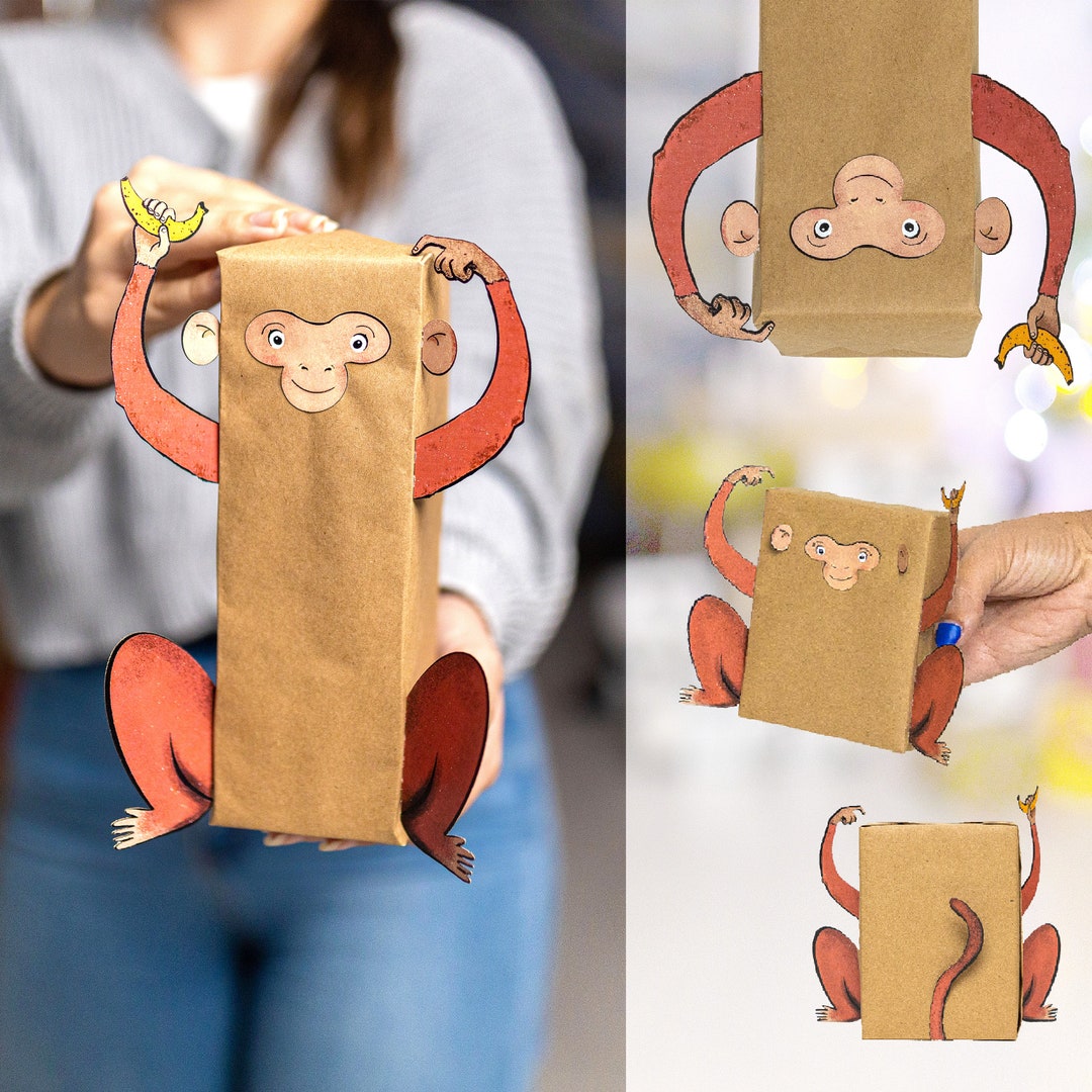 DIY Paper Monkey Wrapping Kit Paper Farm for Kids Fun Kids - Etsy
