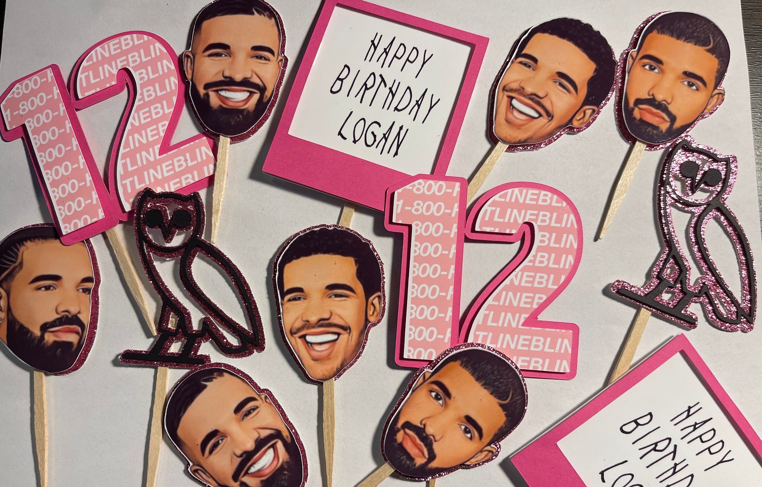 DRAKE CUPCAKE TOPPERS - Etsy
