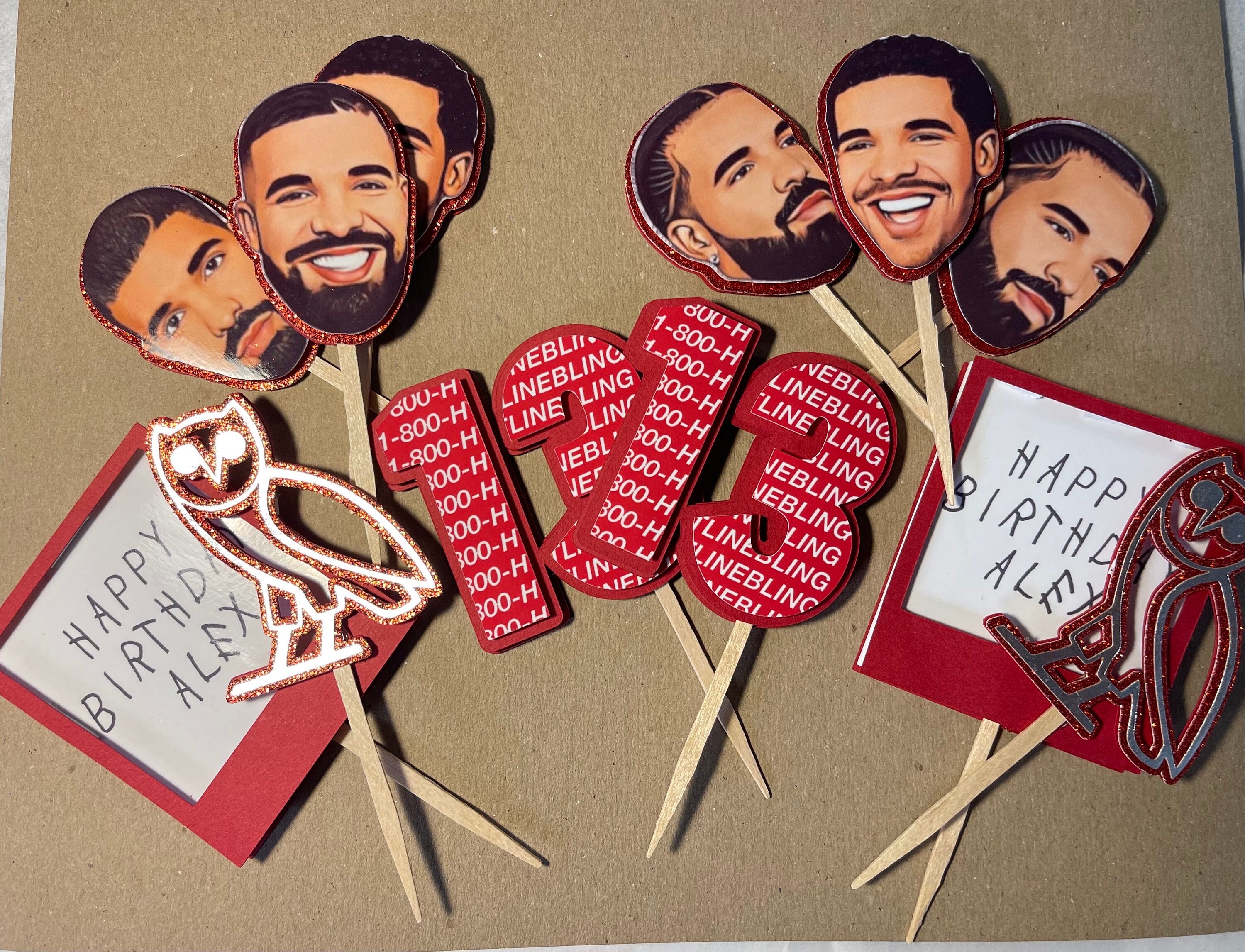DRAKE CUPCAKE TOPPERS - Etsy