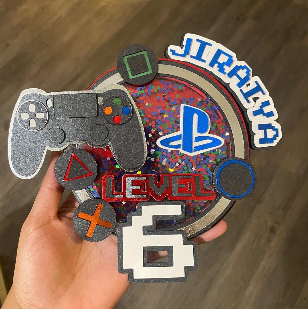 Gamer/video Game Shaker Cake Topper-level Up - Etsy
