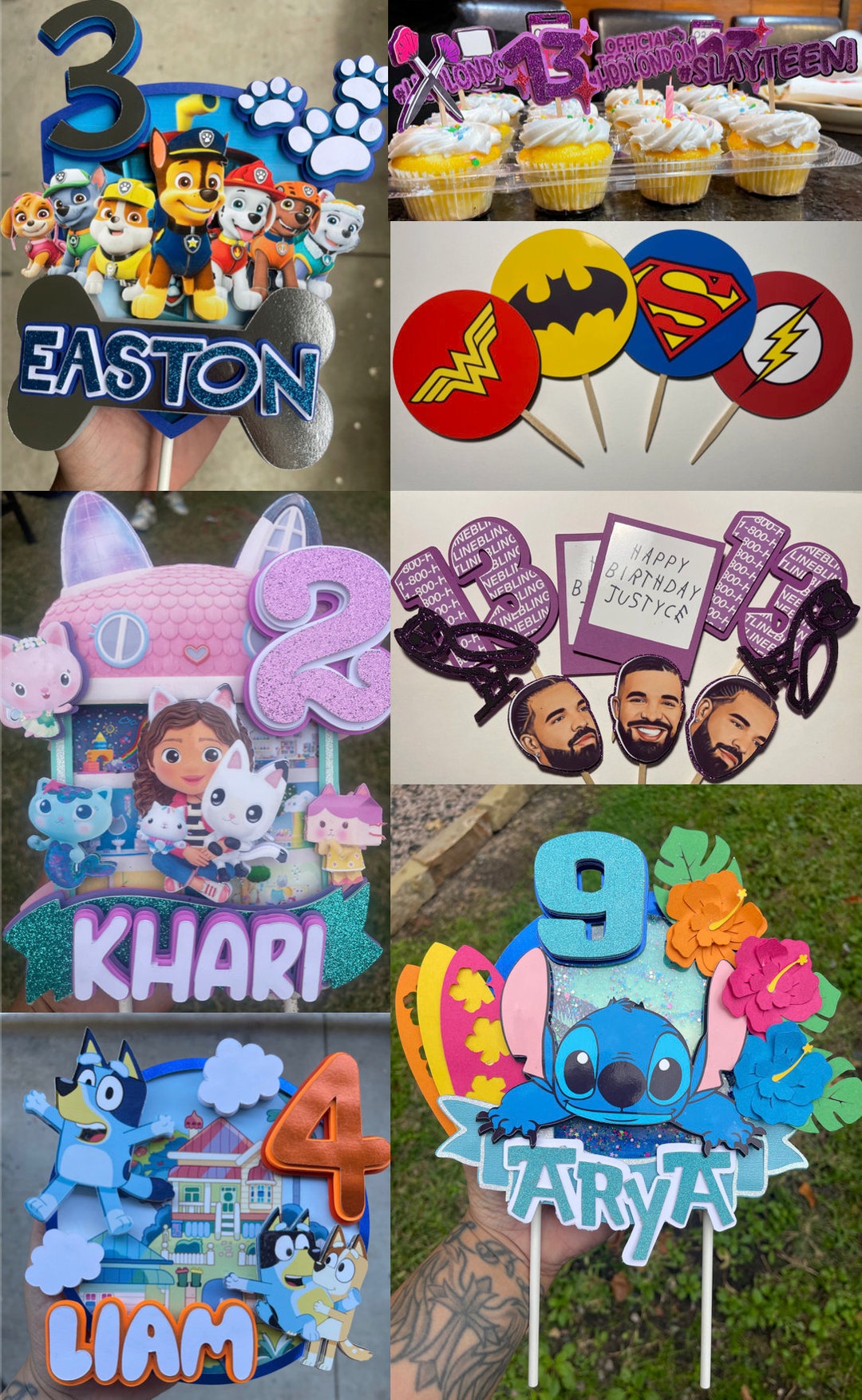 Create Your Own! Custom Cake Toppers/ Cupcake Toppers - Etsy