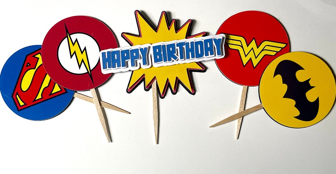 DC Comics/ Justice League/ Cupcake Toppers/ Superheros - Etsy