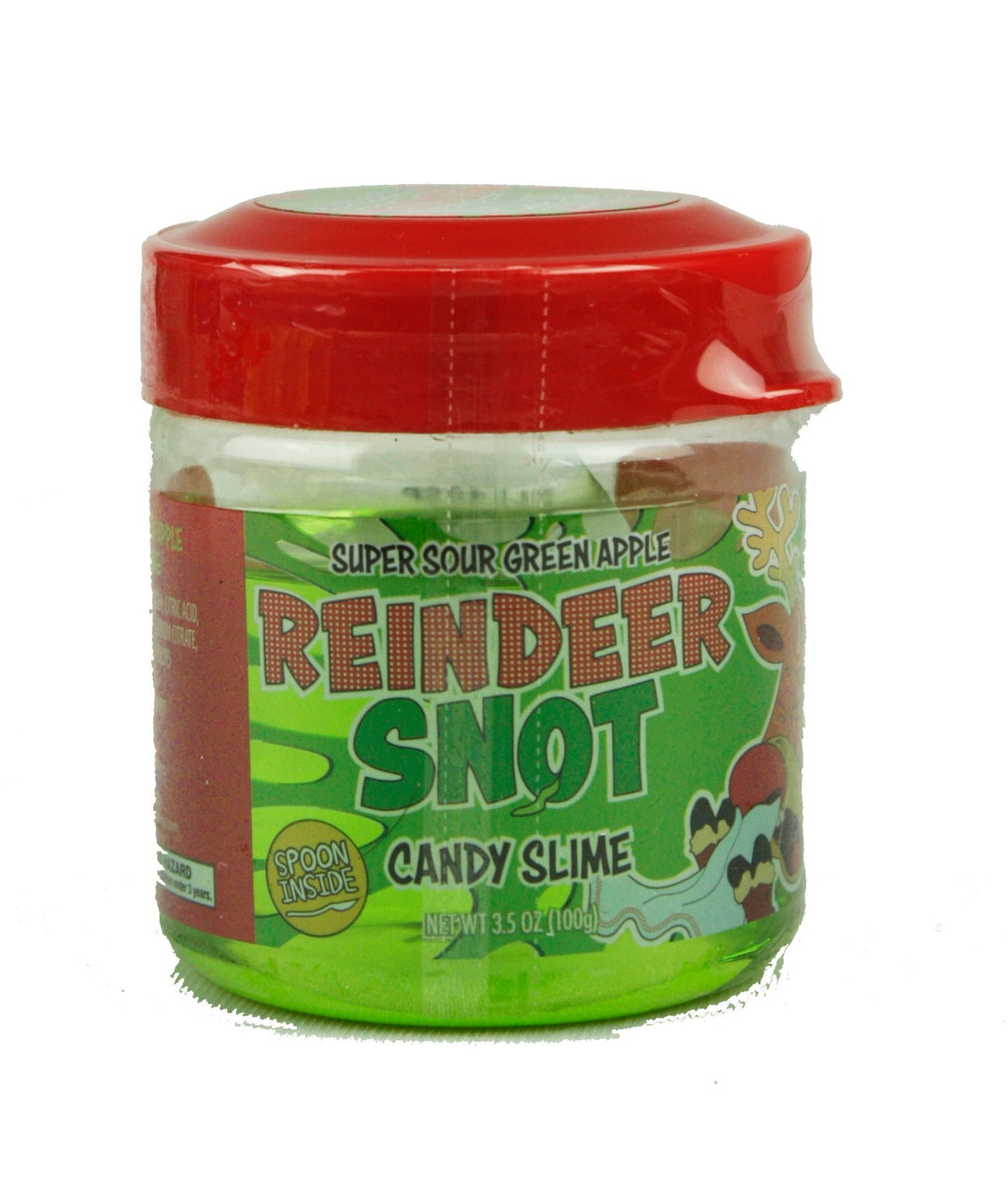 Super Sour Green Apple Reindeer Snot Christmas Candy Slime 3.5 Oz Spoon ...