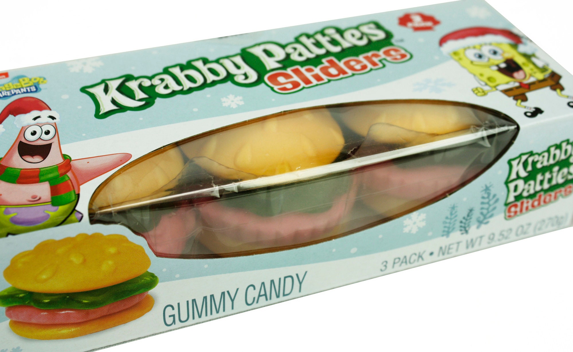 Spongebob Squarepants 3 Pack Giant Krabby Patties Sliders Gummy Candy 9 ...