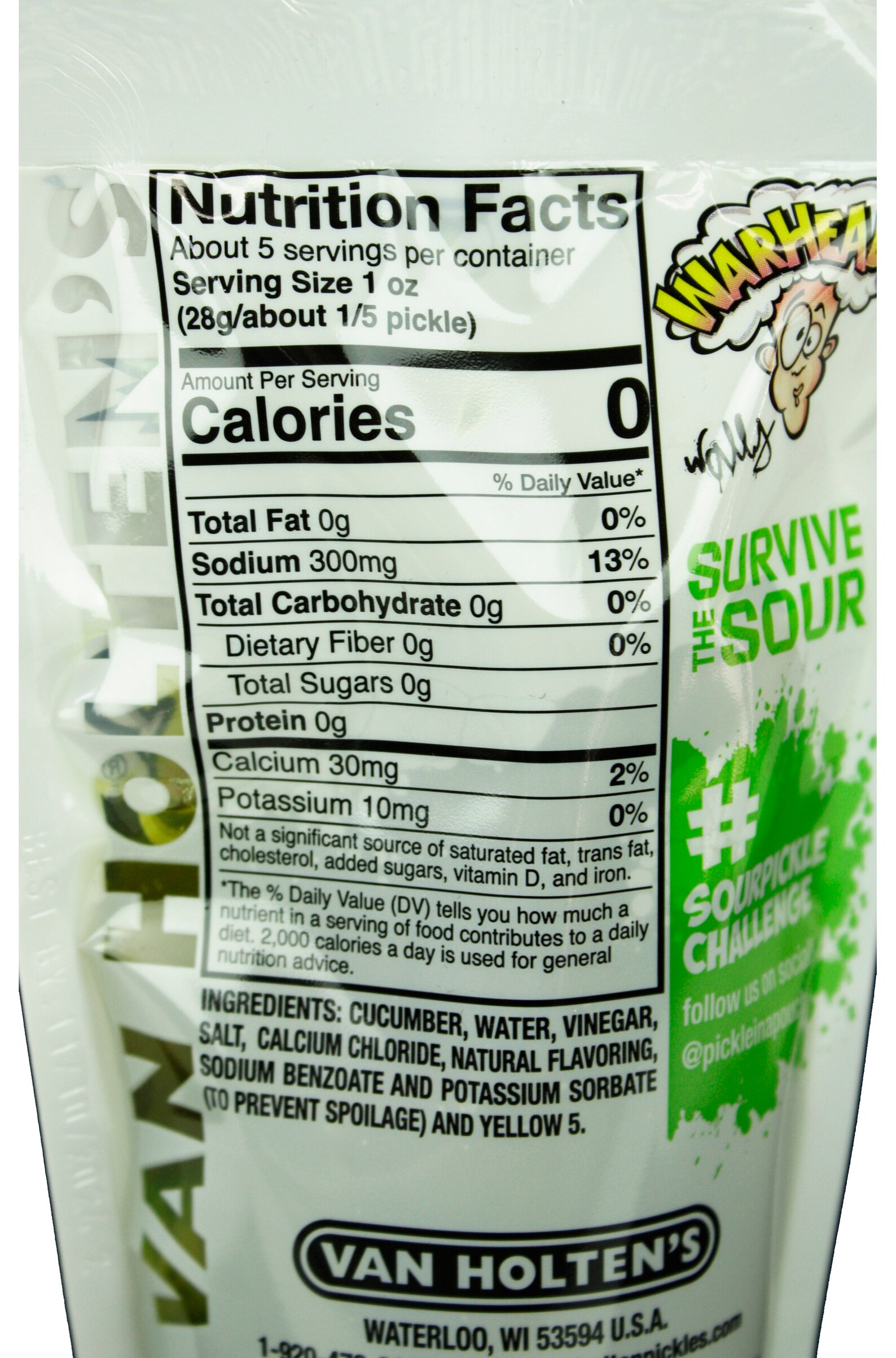 Van Holten's Sour Dill Pickle Warheads Extreme Sour Whole Pickle About ...