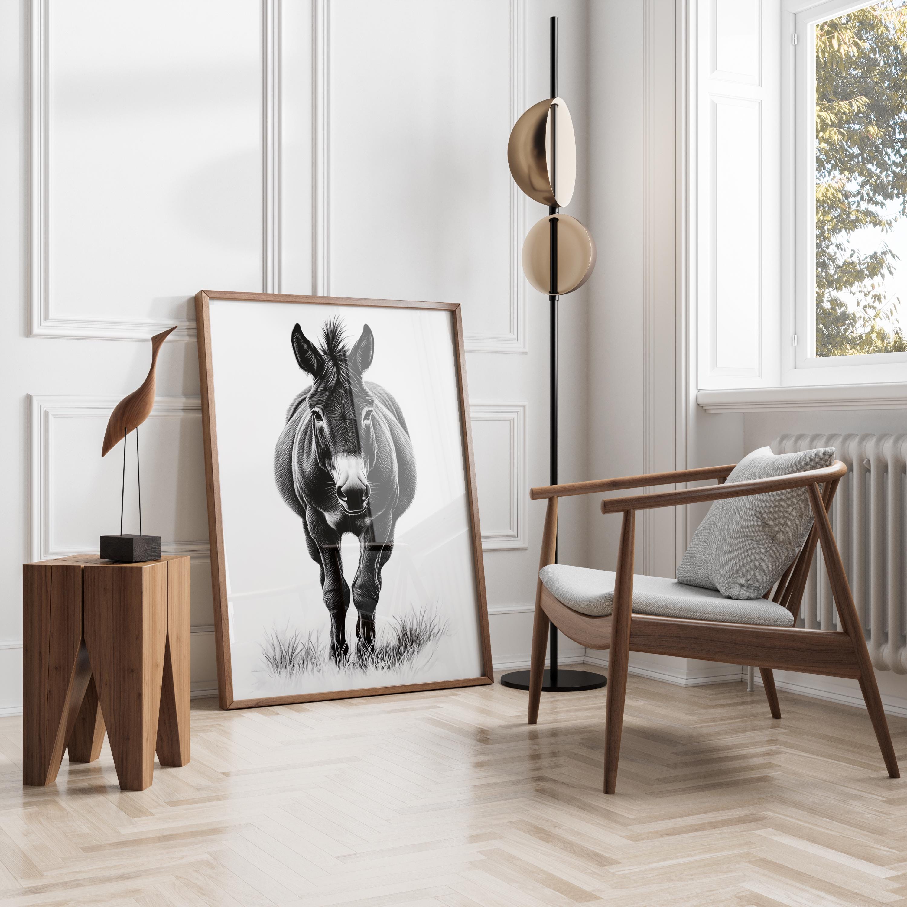 Farmhouse Animal Prints Set: Horse, Highland Cow, Donkey (digital ...