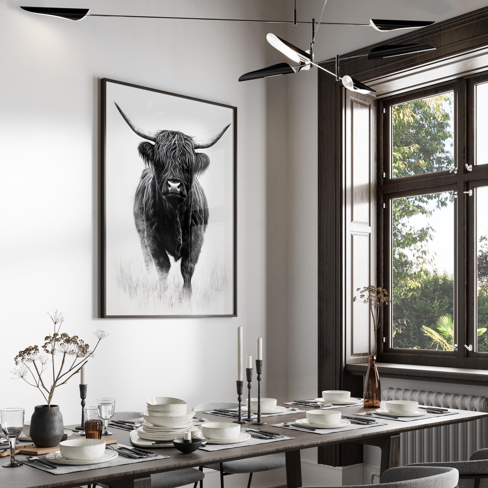 Farmhouse Animal Prints Set: Horse, Highland Cow, Donkey (digital ...