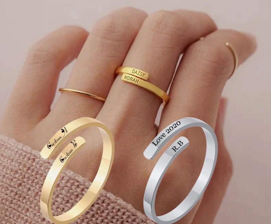 Custom English Name Ring - Etsy