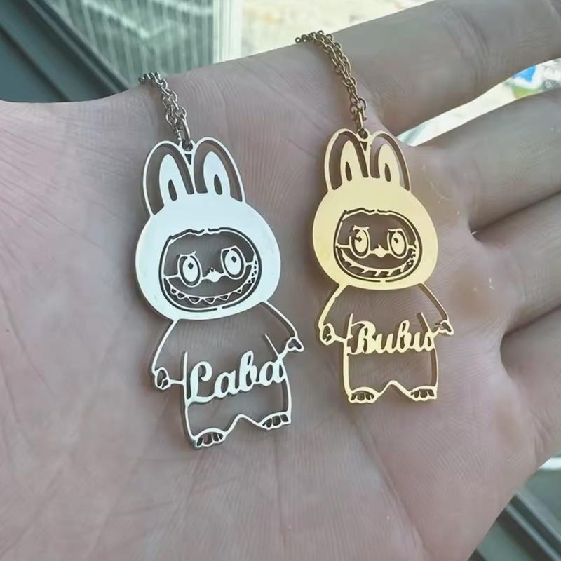 Gold Labubu Pendant - Etsy