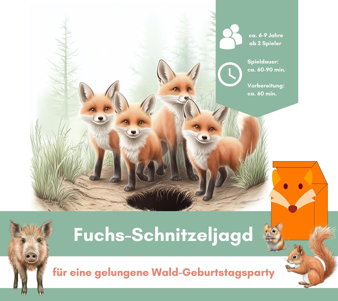 Fox Scavenger Hunt for Children 6-9 Years Forest Treasure Hunt to Print ...