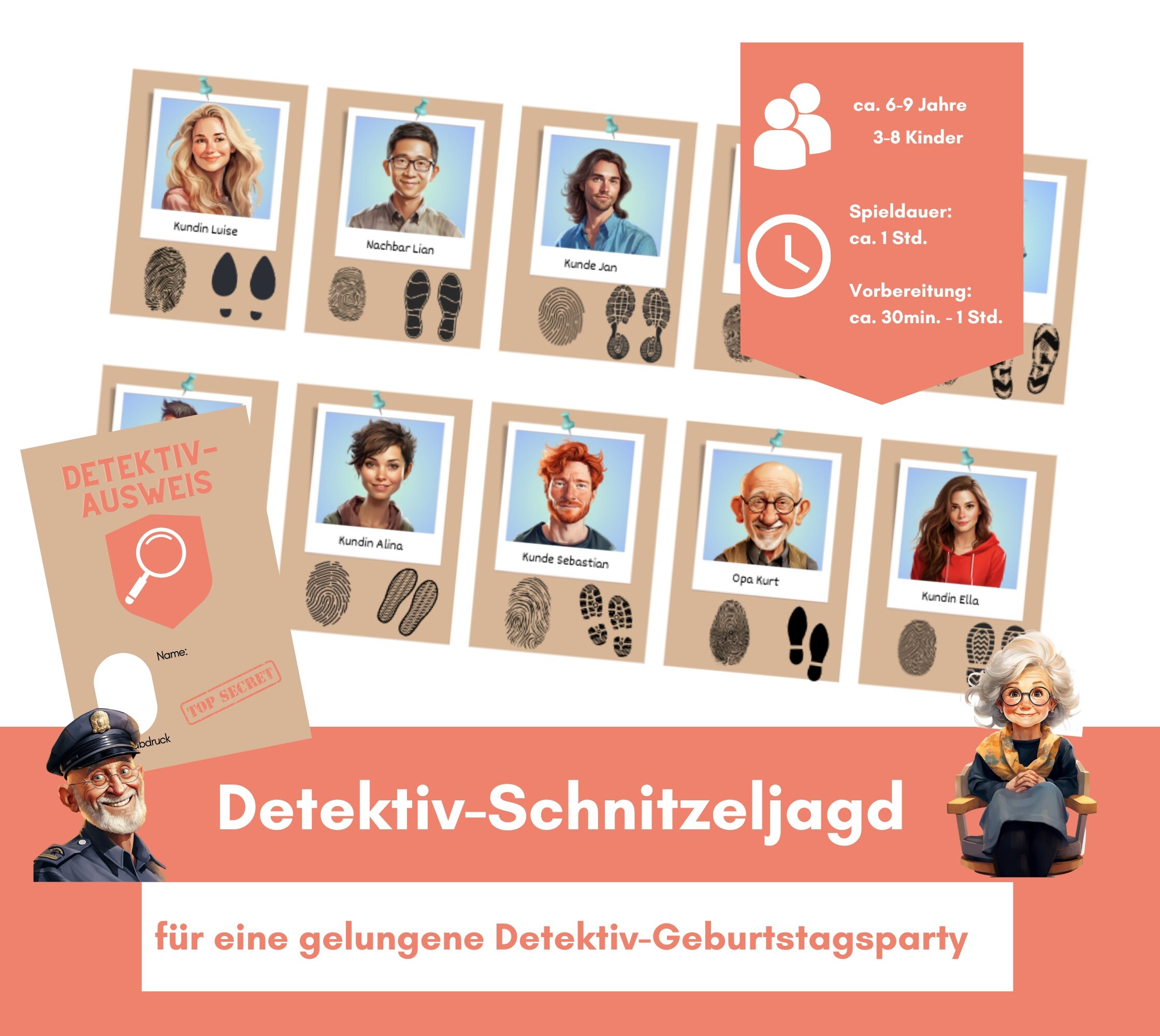 Detective Scavenger Hunt for 3-8 Children approx. 6-9 Years to Print ...