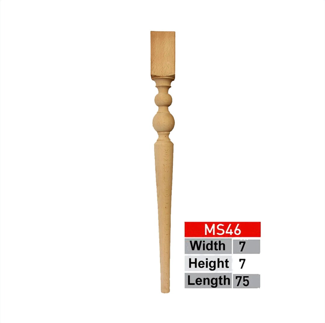 Set of 2, Dining Table Legs, Turned Table Legs, Wooden Table Legs ...