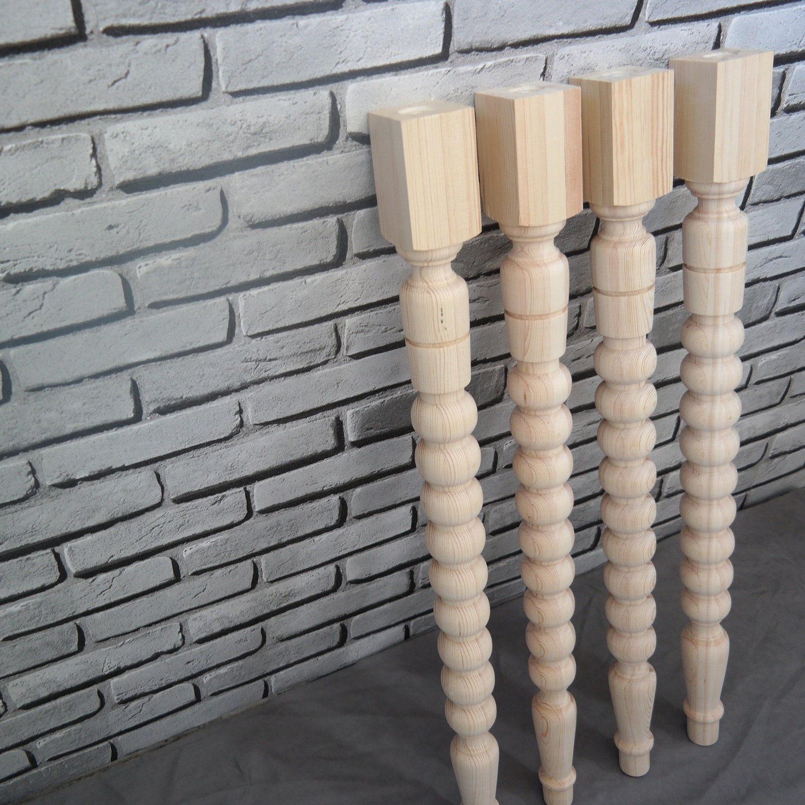 Dining Table Legs, Set of 4, Turned Table Legs, Wooden Table Legs ...