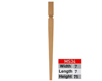 Turned Table Legs, Set of 4, Table Legs Wood, Dining Table Legs, Mid ...