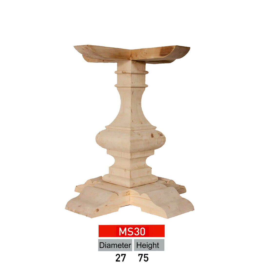 Table Leg, Unpainted Wood, Carved Corner, Applique Onlay, Home Wall ...