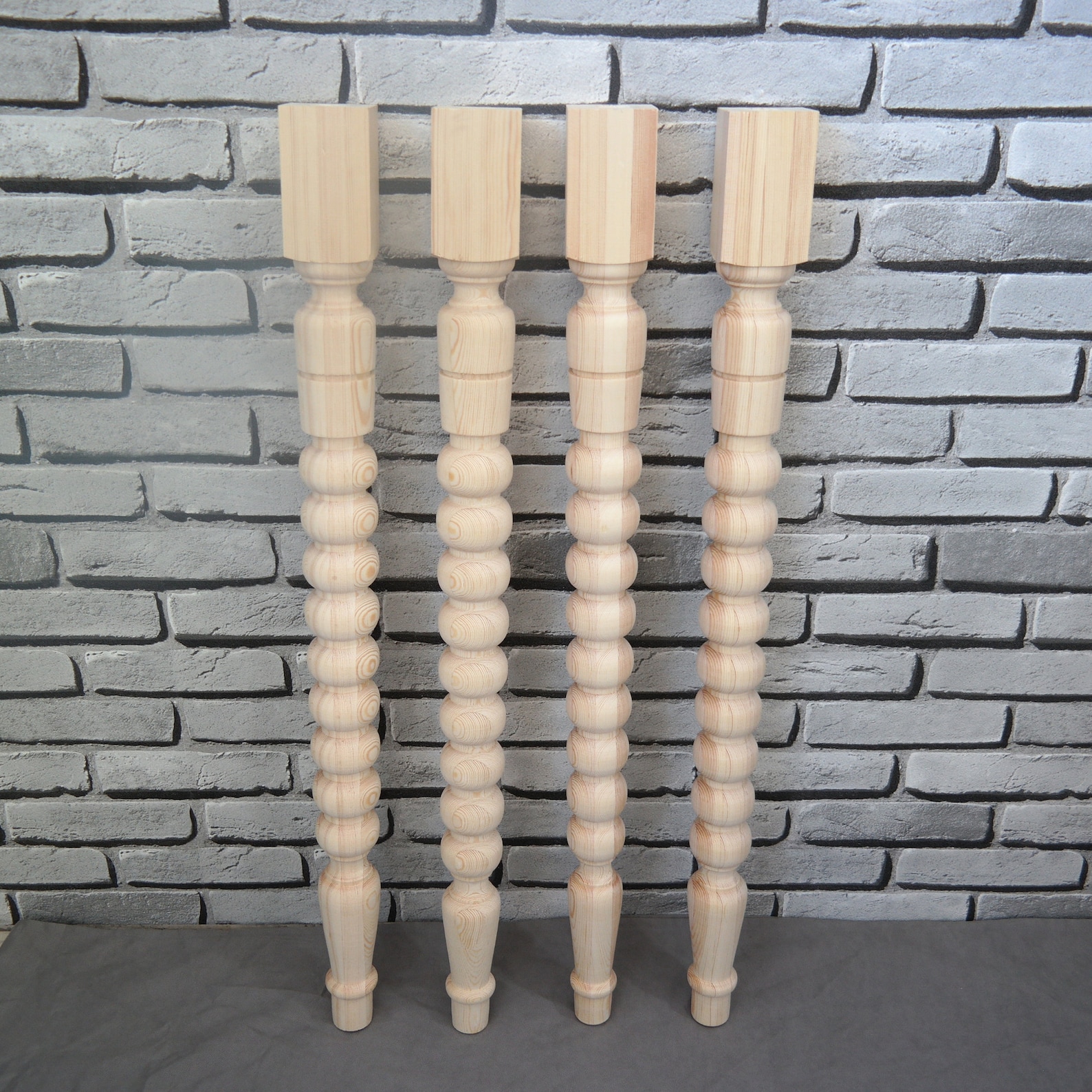 Dining Table Legs, Set of 4, Turned Table Legs, Wooden Table Legs ...