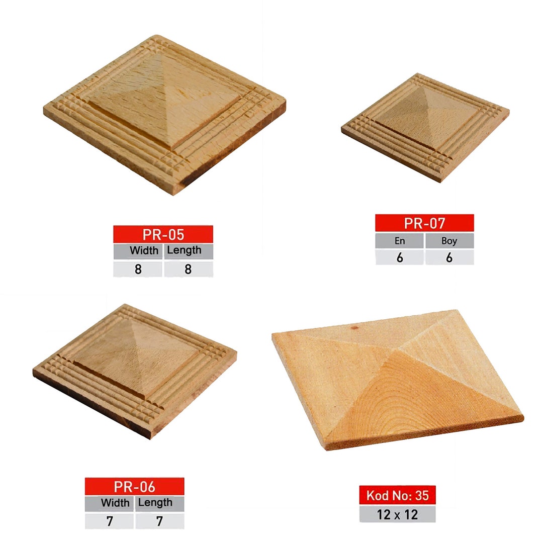 Rosette and Pyramid Decor Unpainted Wood Carved Corner - Etsy