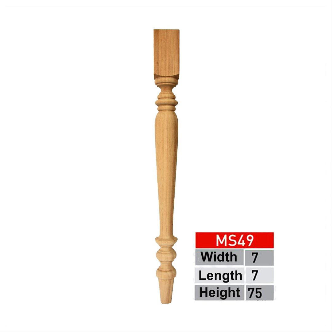 Table Leg, Unpainted Wood, Carved Corner, Applique Onlay, Home Wall ...