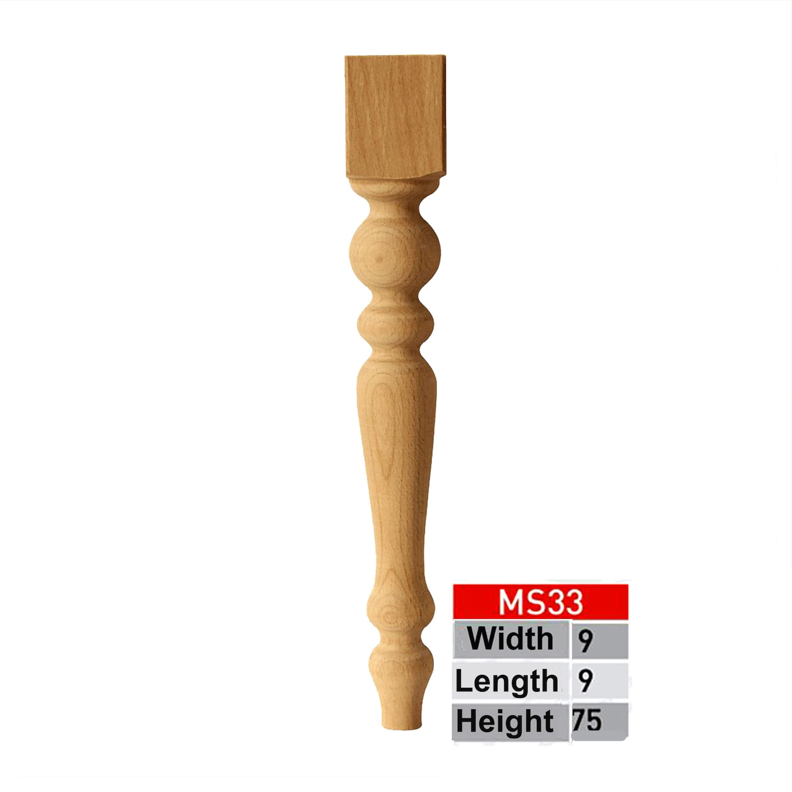 Wood Table Legs , Set of 4, Turned Wood Legs, Island Legs, Chunky Table ...