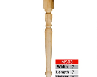 Turned Table Legs, Set of 4, Table Legs Wood, Dining Table Legs, Mid ...