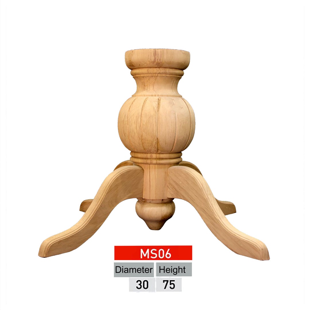 Table Leg, Unpainted Wood, Carved Corner, Applique Onlay, Home Wall ...
