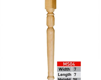 Turned Table Legs, Set of 4, Table Legs Wood, Dining Table Legs, Mid ...