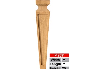 Turned Table Legs, Set of 4, Table Legs Wood, Dining Table Legs, Mid ...